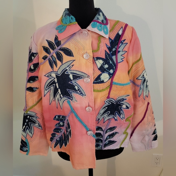 Sharon Anthony | Jackets & Coats | Sharon Anthony Mondrian Silk Jacket ...